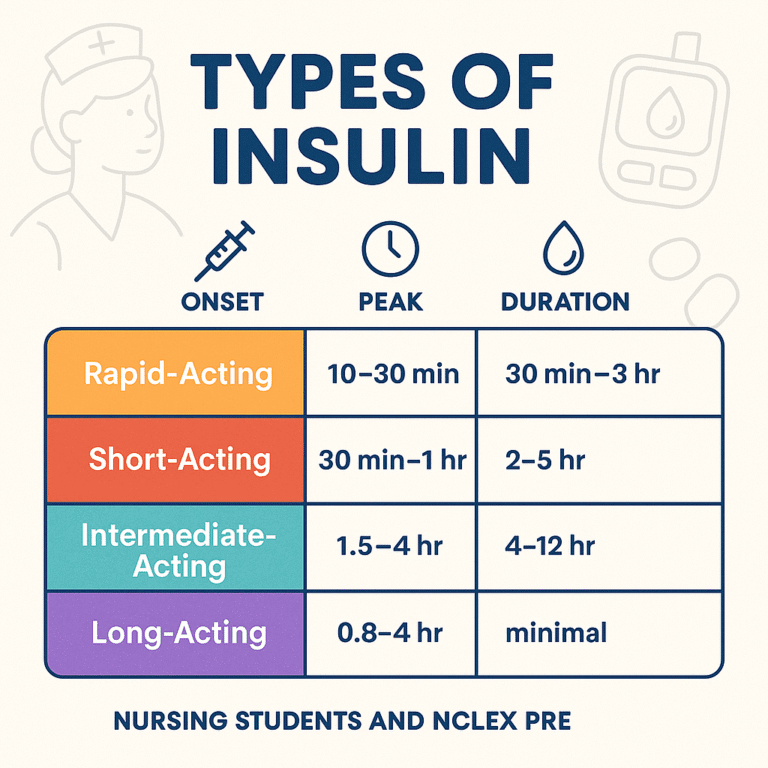 Insulin Types Simplified: Onset, Peak, Duration Chart for Nurses