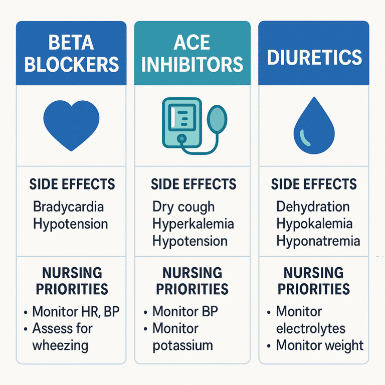 Cardiac Meds at a Glance: Beta Blockers, ACE Inhibitors, Diuretics