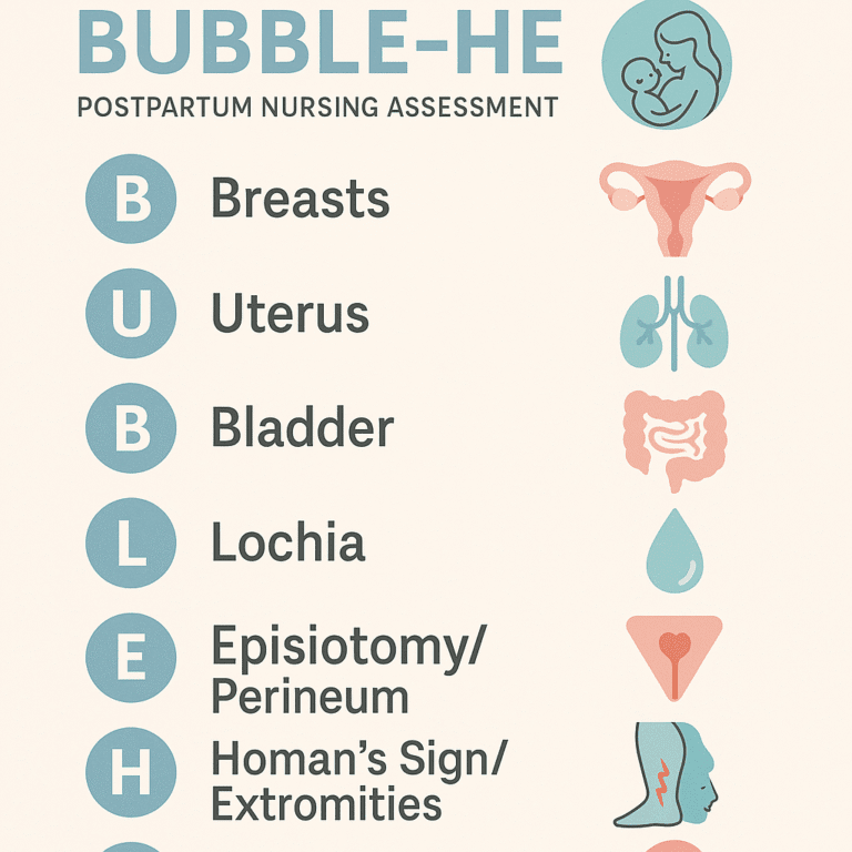 Postpartum Nursing: BUBBLE-HE Assessment Explained